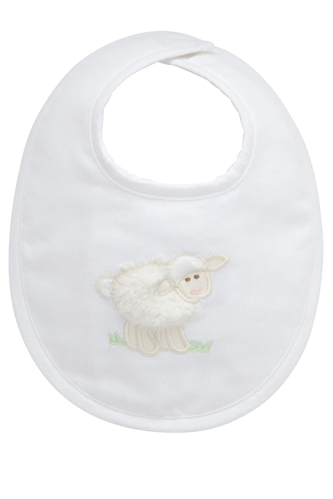 Lamb Applique Basic Bib, White – The Oaks Apparel Co.
