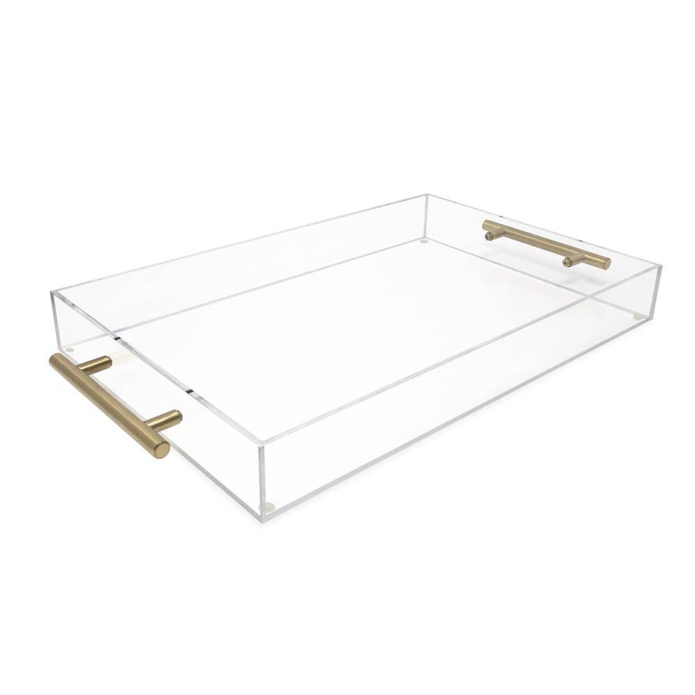 Isaac Jacobs International - Isaac Jacobs Clear Acrylic Serving Tray w ...