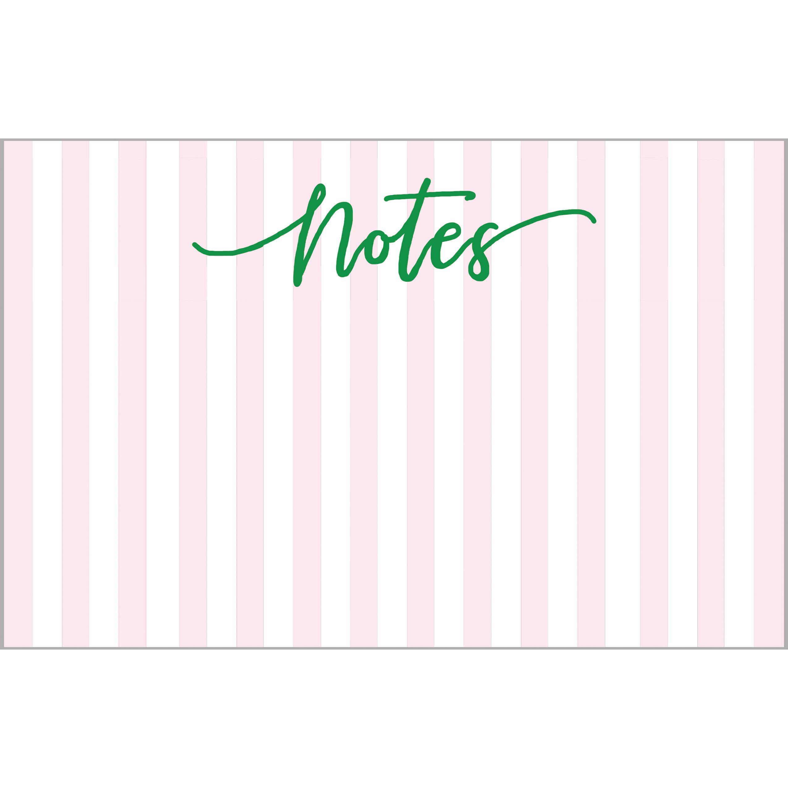 WH Hostess Social Stationery - 8.5x5.5 Pink Cabana Stripe "Notes" Slab ...