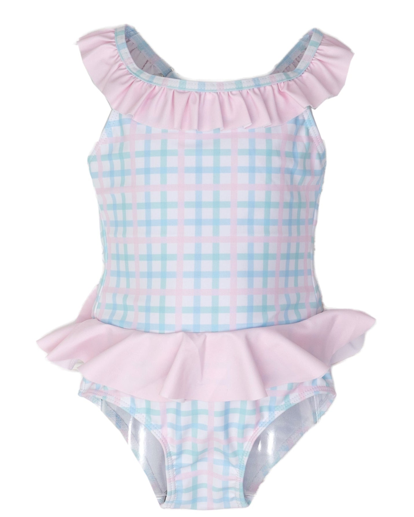 Grand Lagoon Pastel Plaid One Piece Swim UPF50 – The Oaks Apparel Co.