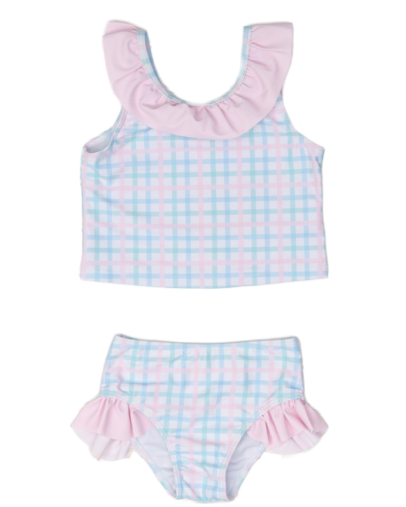 Seacrest Pastel Plaid Two Piece Swim UPF50 – The Oaks Apparel Co.