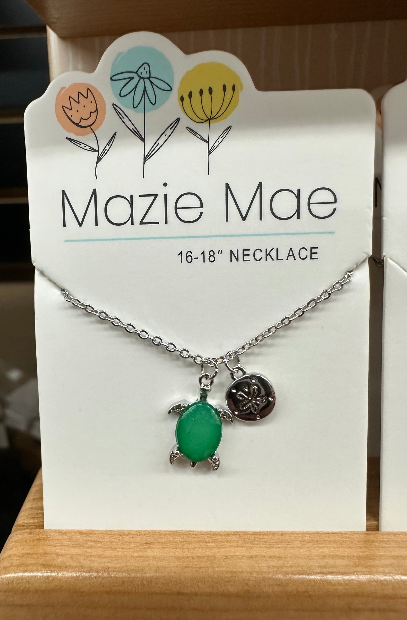 Silver Pacific Opal Turtle and Sand Dollar Dangle Mazie Mae Necklace ...
