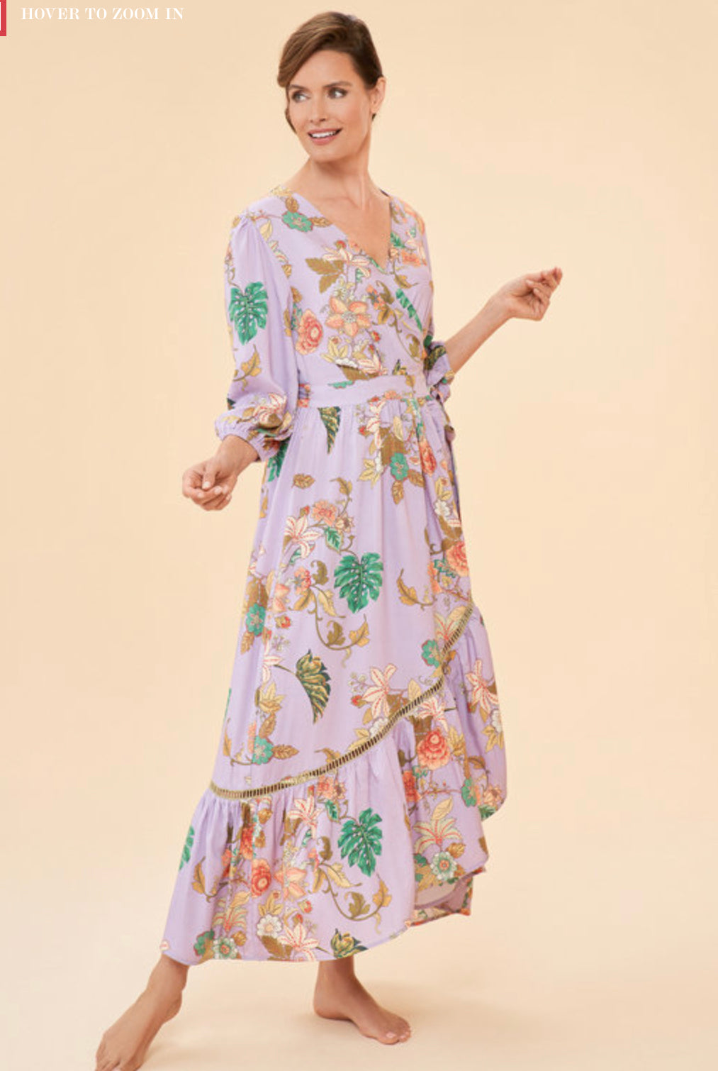 Powder Prancing Tiger Lilac Wrap Dress – The Oaks Apparel Co.