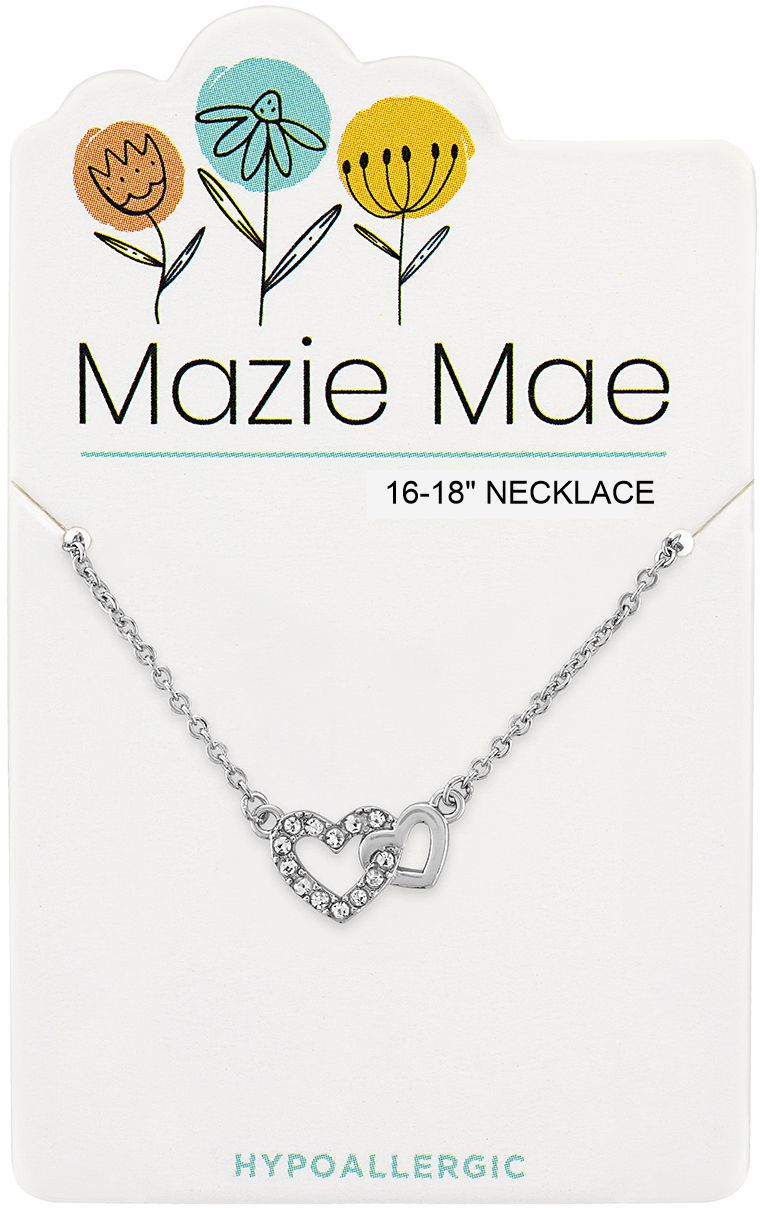 Silver Interlocking Hearts Mazie Mae Necklace – The Oaks Apparel Co.