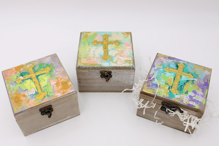 TradeCie Handpainted Cross Wood Box Sign Candice Boatright – The Oaks ...