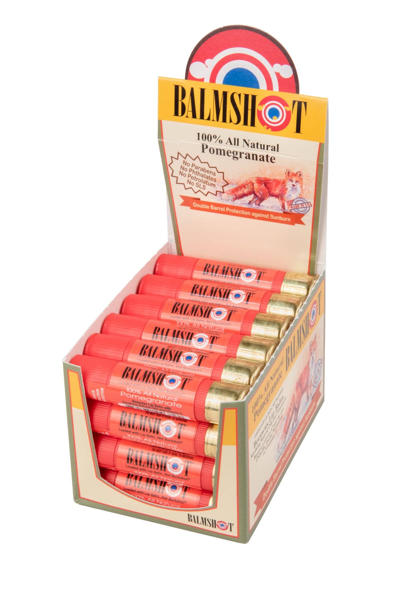 BALMSHOT Lip Balm - Pomegranate Beeswax Lip Balm - 24 Pack (100% All N ...