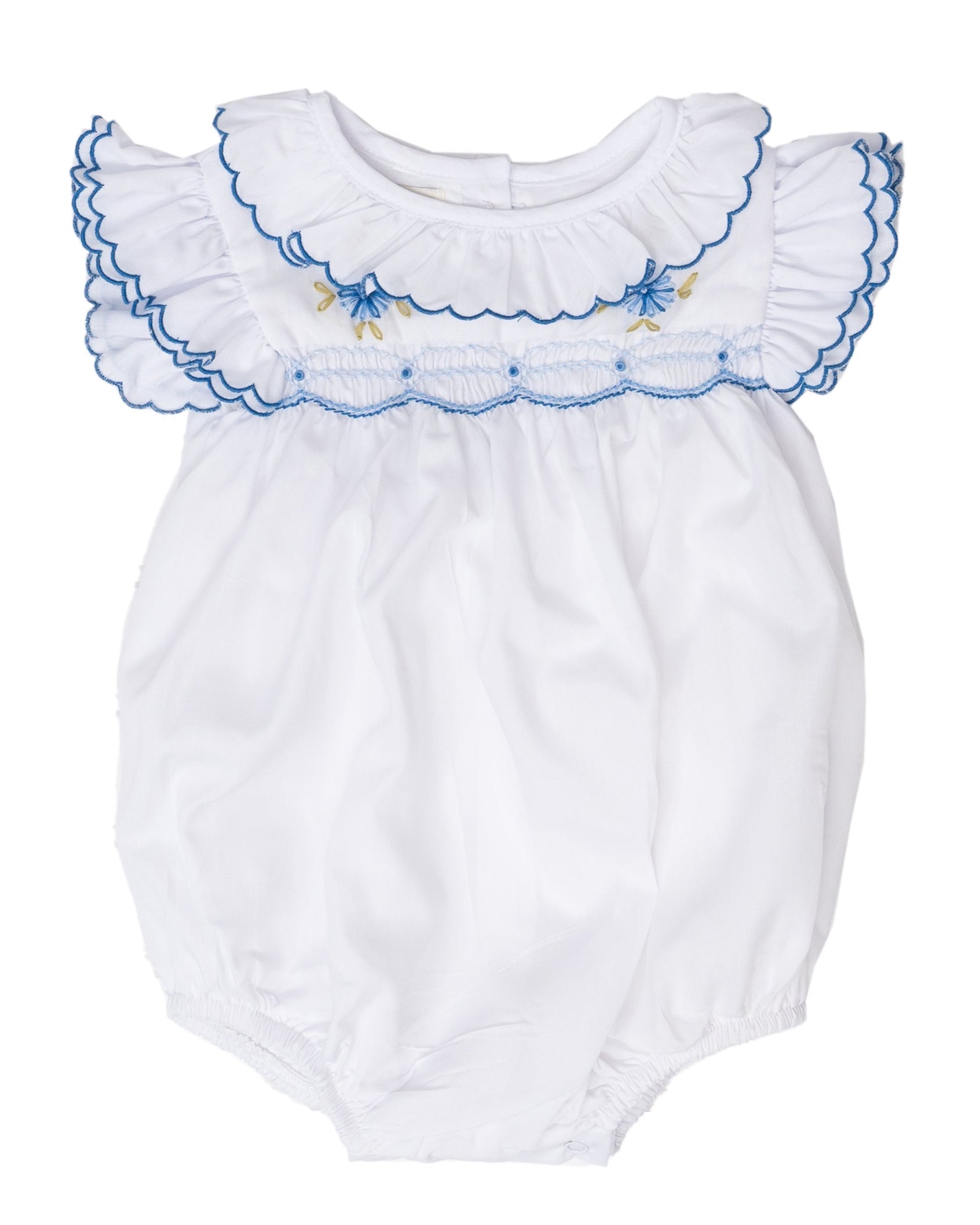 Gabby White with Blue Floral Bubble – The Oaks Apparel Co.