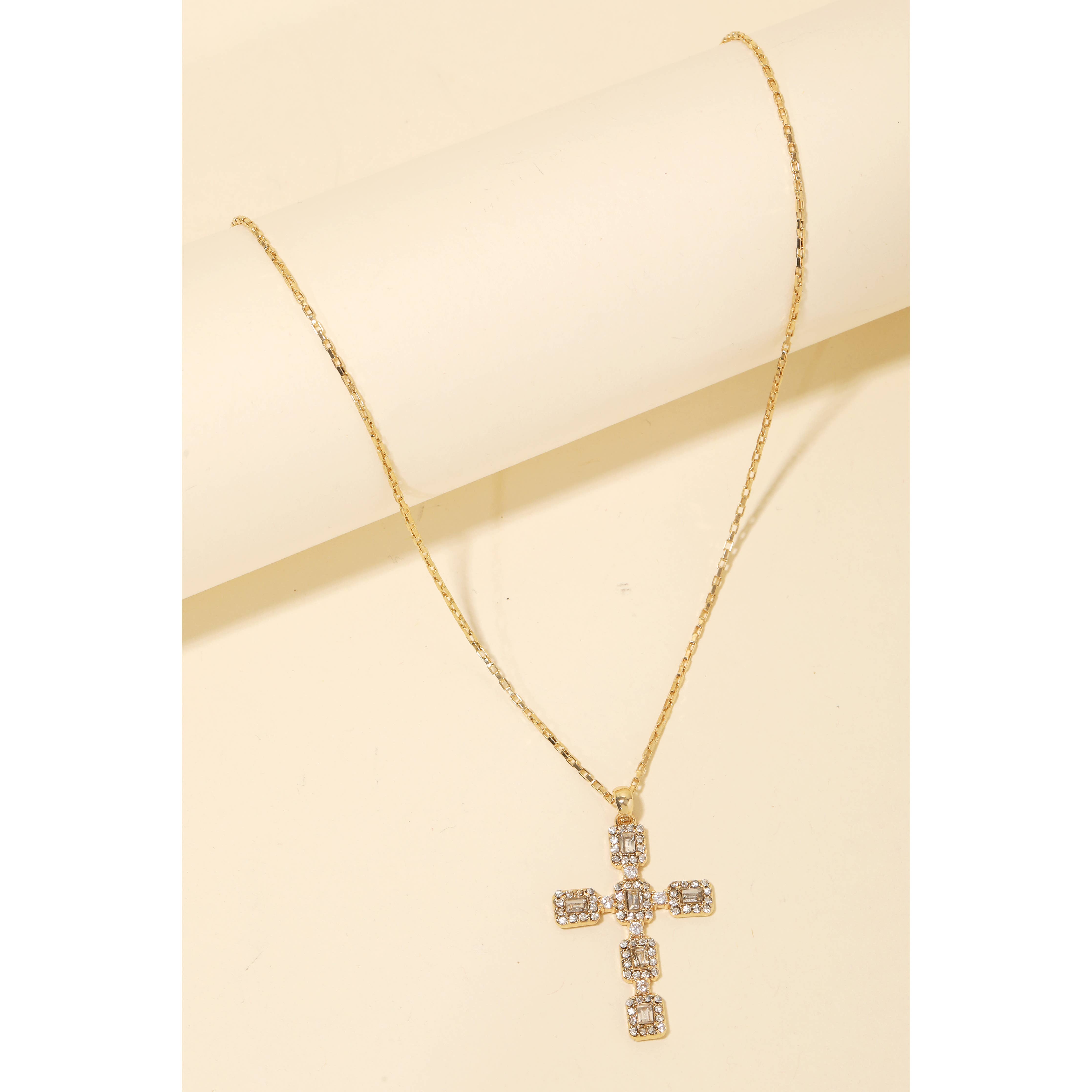 Anarchy Street - Studded Cross Pendant Chain Necklace: G – The Oaks ...